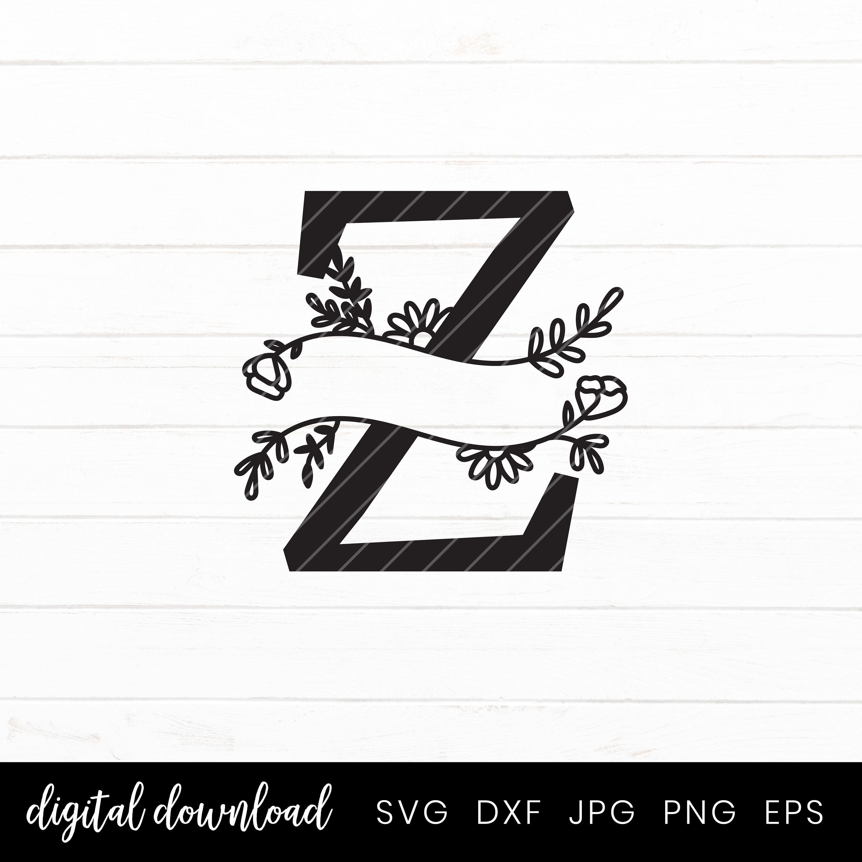 Z Monogram Split Alphabet Letter Split Monogram Cut File | Etsy