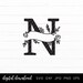 N Monogram Split Alphabet Letter, Split Monogram Cut File, Split ...