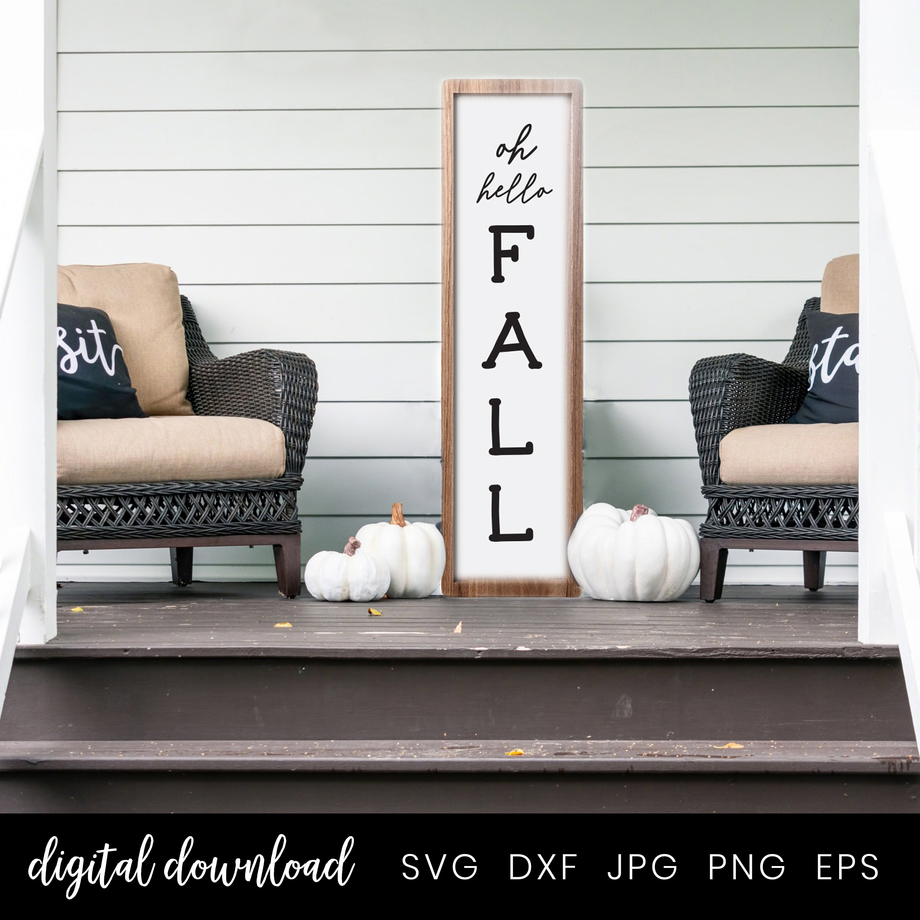 Fall Porch Sign Oh Hello Fall Svg Autumn Decor Fall | Etsy