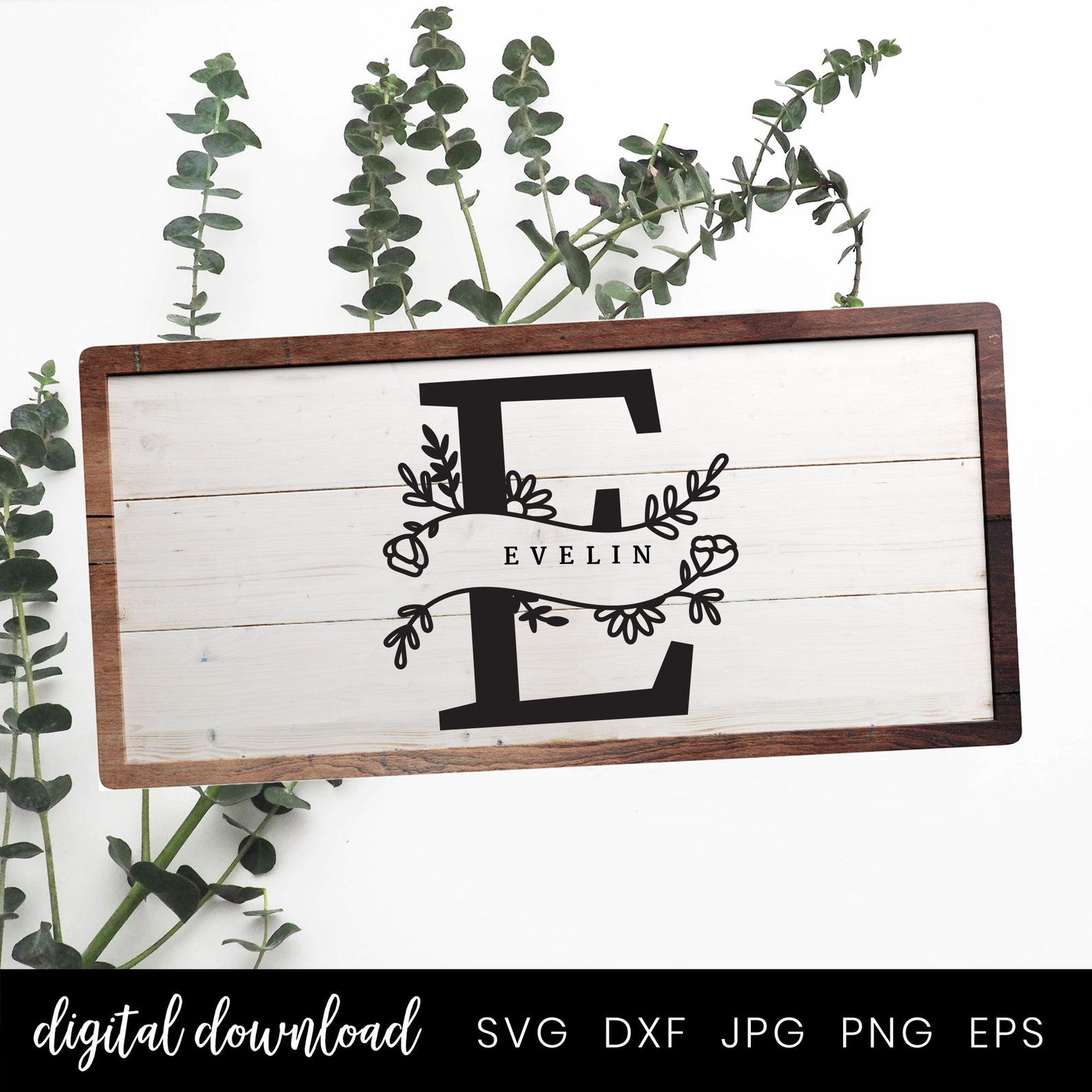 E Monogram Split Alphabet Letter Split Monogram Cut File - Etsy