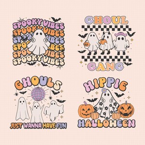 Retro Halloween PNG, Retro Fall Sublimation Bundle, Groovy Halloween ...