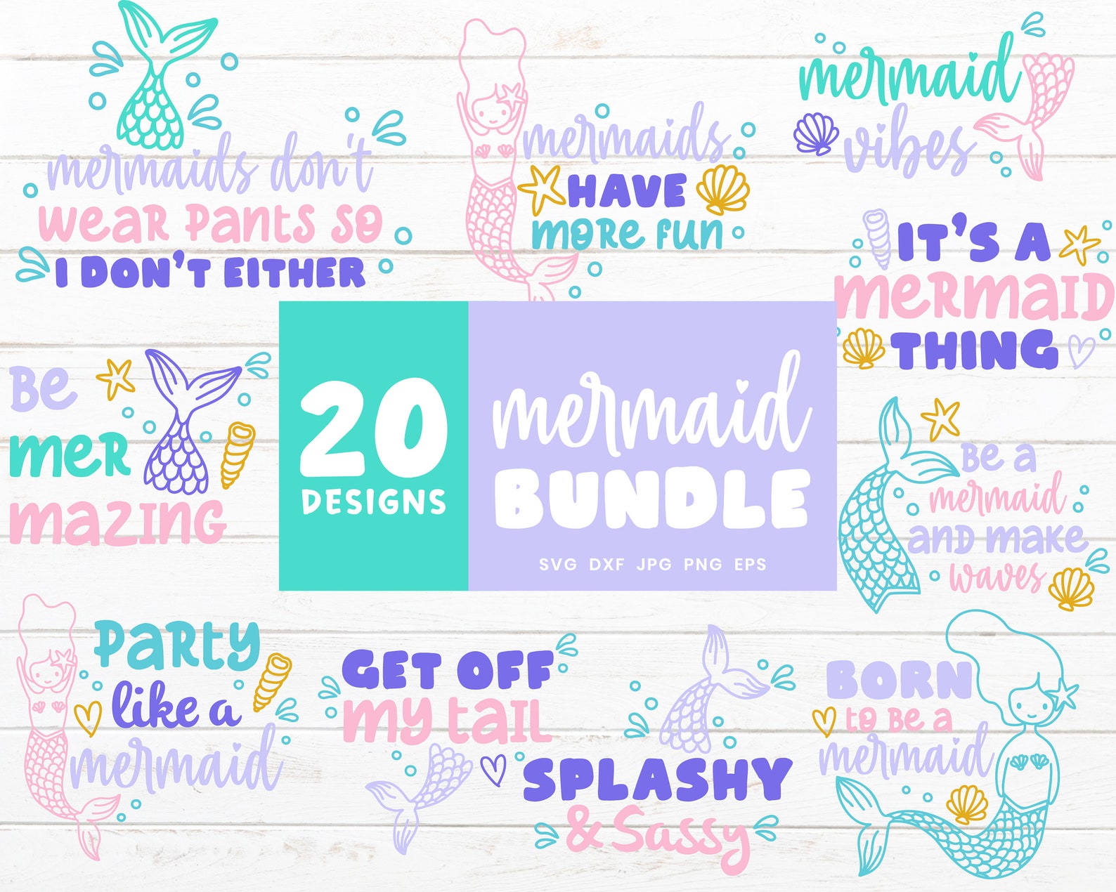Mermaid SVG Bundle Mermaid Tail Svg Beach Svg Cut Files - Etsy