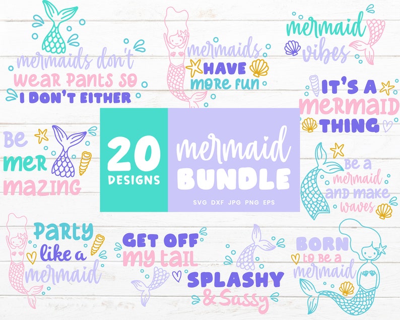 Mermaid SVG Bundle Mermaid Tail Svg Beach Svg Cut Files - Etsy