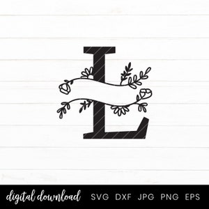 L Monogram Split Alphabet Letter, Split Monogram Cut File, Split ...