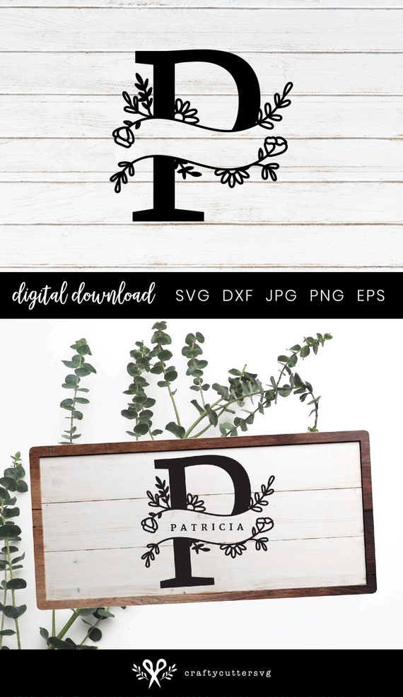 P Monogram Split Alphabet Letter Split Monogram Cut File | Etsy