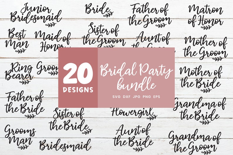 Bridal Party Signs Svg Wedding Day Decorations Svg Bundle - Etsy