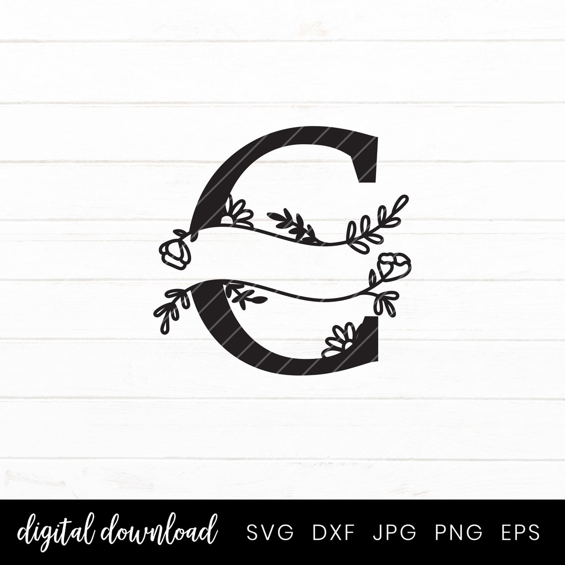 C Monogram Split Alphabet Letter Split Monogram Cut File - Etsy