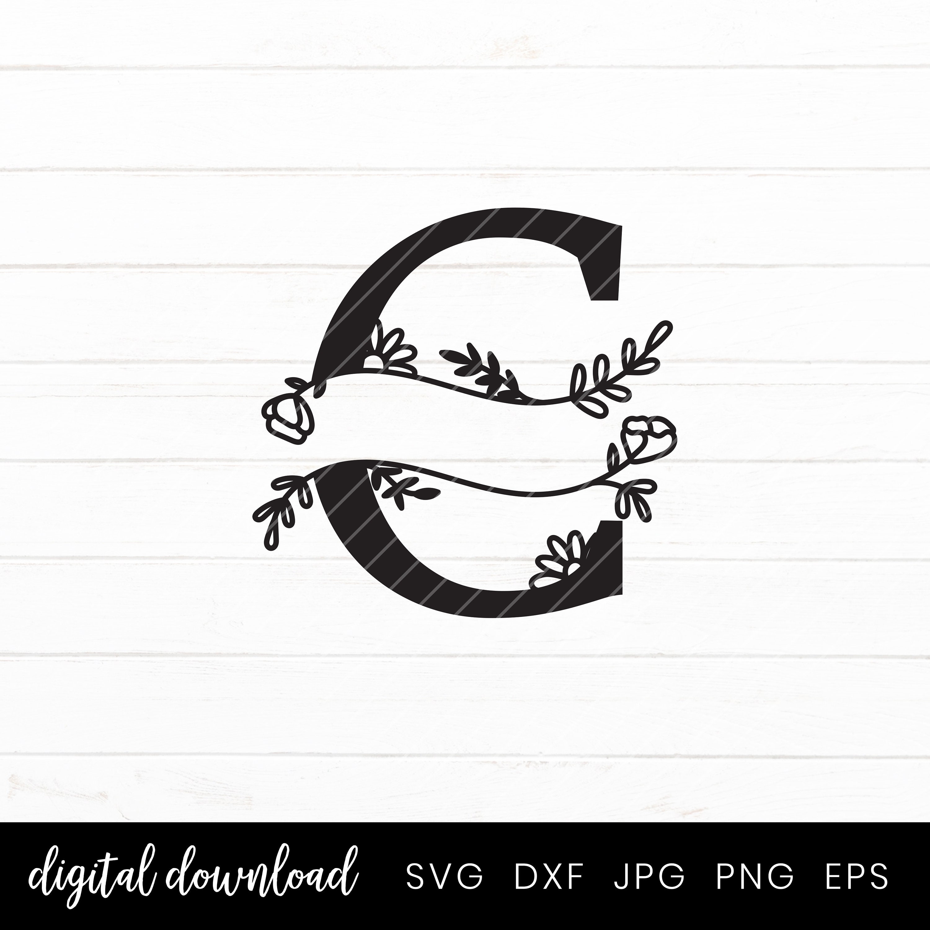 C Monogram Split Alphabet Letter Split Monogram Cut File - Etsy