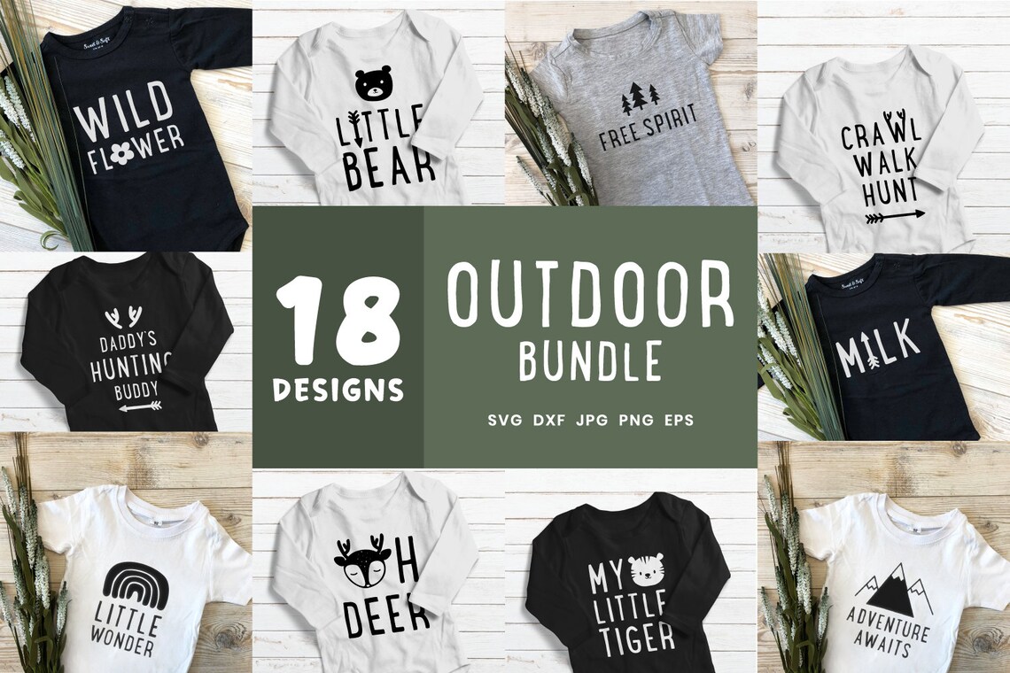 Kids Outdoor SVG Bundle, Adventure Free Spirit Wild Clipart, Deer Tiger ...