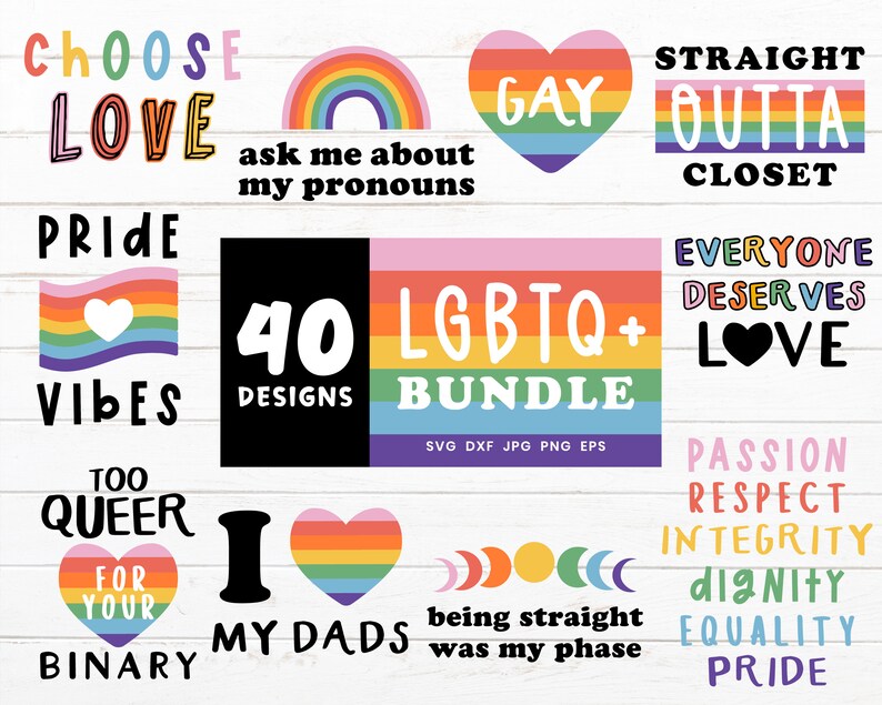 Pride SVG Bundle LGBTQ Svg Bundle Pride Awareness Month Svg - Etsy