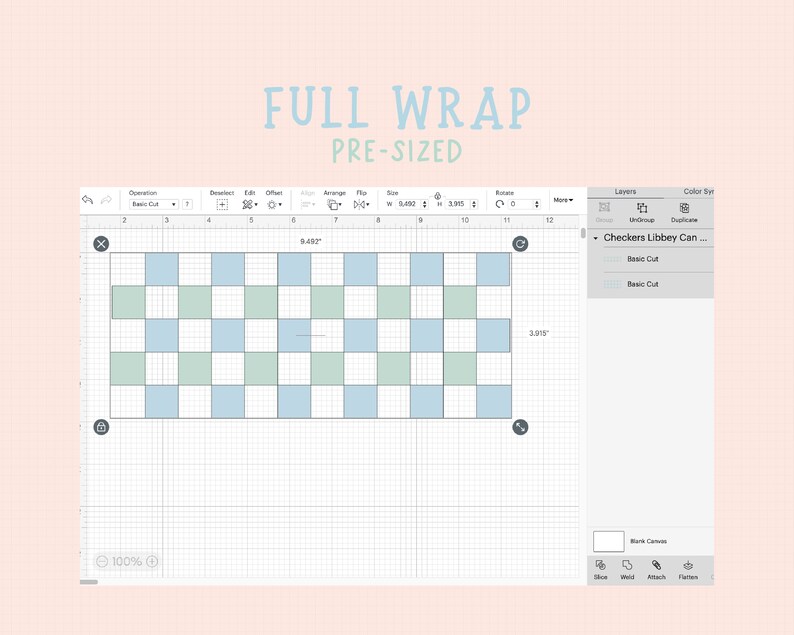 Retro Checkers Pattern Libbey Glass Can Wrap Checkers Svg - Etsy