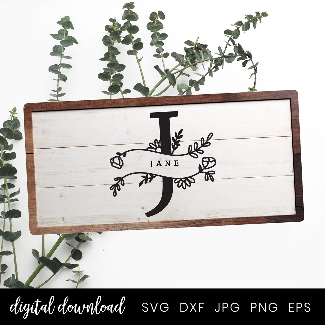 J Monogram Split Alphabet Letter Split Monogram Cut File - Etsy