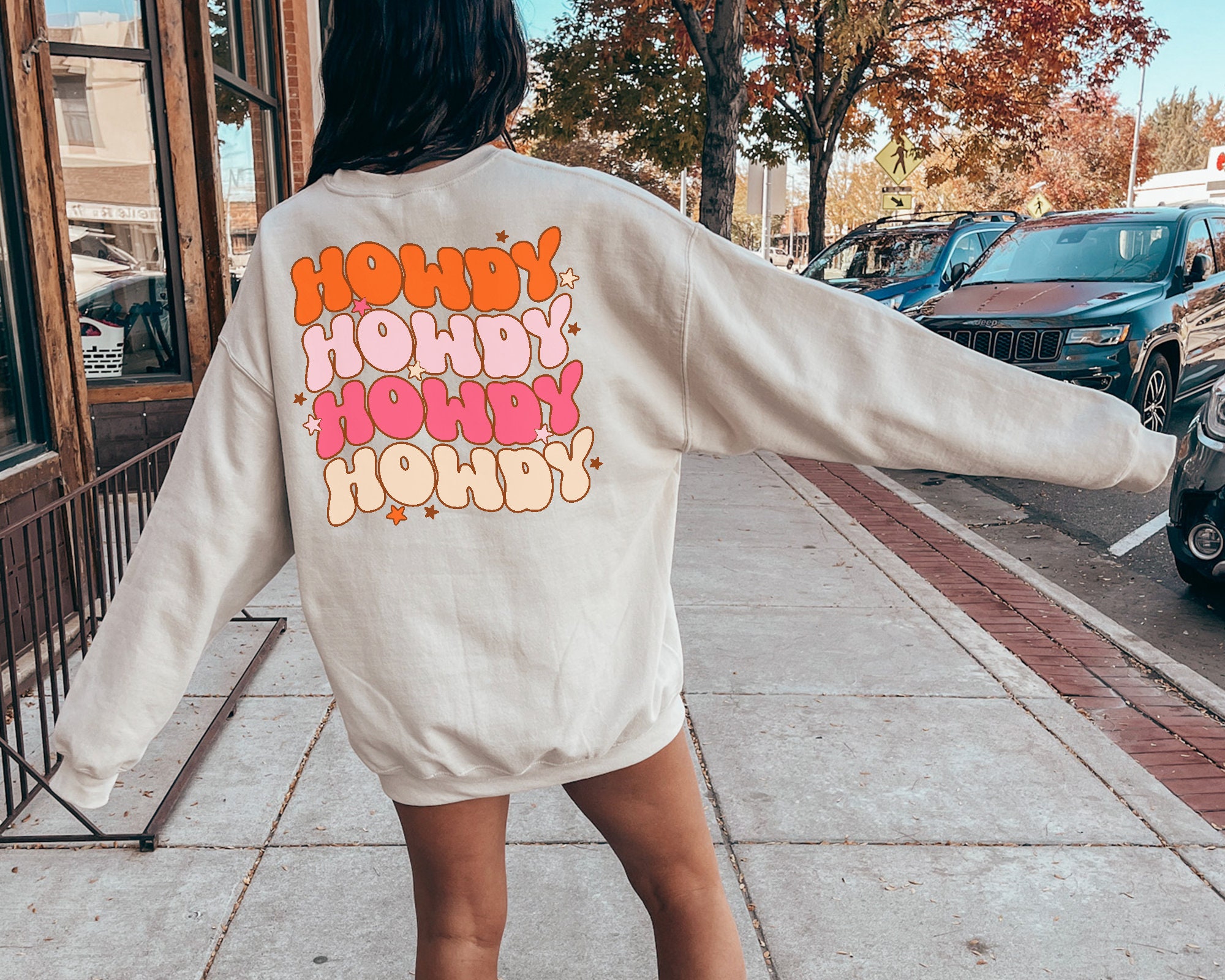 Retro Howdy Svg Wavy Retro Text Stars Png Retro Cowgirl - Etsy