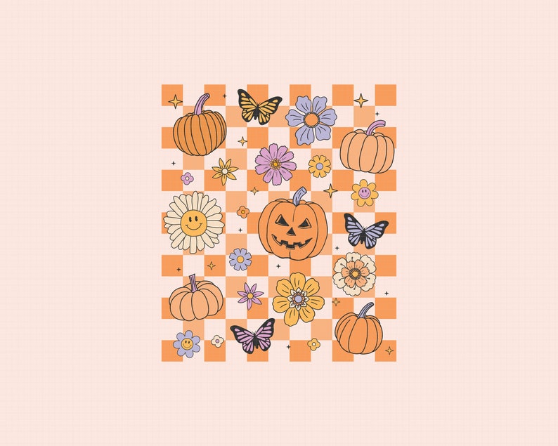 Retro Halloween Checkers Png Retro Checkers Png Halloween - Etsy