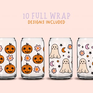 Retro Halloween Svg Bundle, Pastel Pumpkins Svg for Libbey 16oz Can ...
