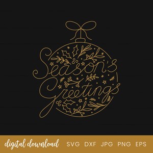 Seasons Greetings Svg, Cricut Foil Christmas Card, Single Line Design ...