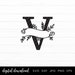 V Monogram Split Alphabet Letter, Split Monogram Cut File, Split ...