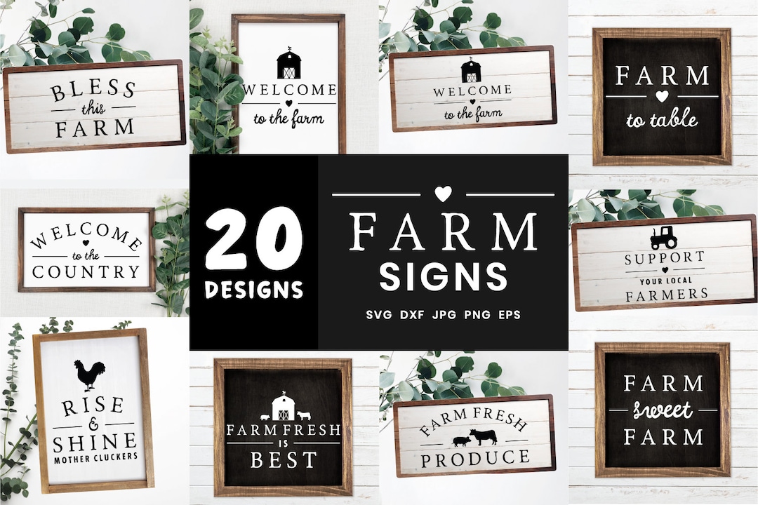 Farm Sign Svg Bundle, Farmhouse Signs Bundle, Farmers Life Bundle ...