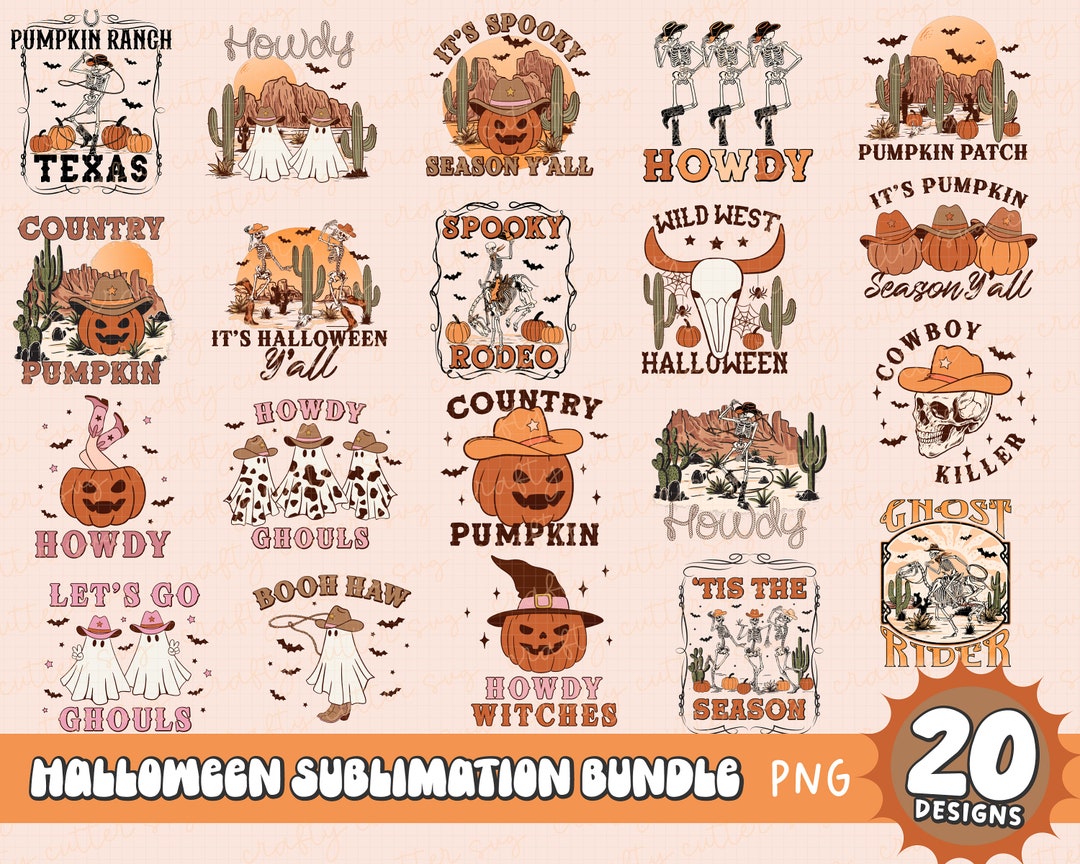 Retro Halloween PNG, Retro Fall Sublimation Bundle, Groovy Halloween ...