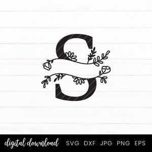 S Monogram Split Alphabet Letter, Split Monogram Cut File, Split ...