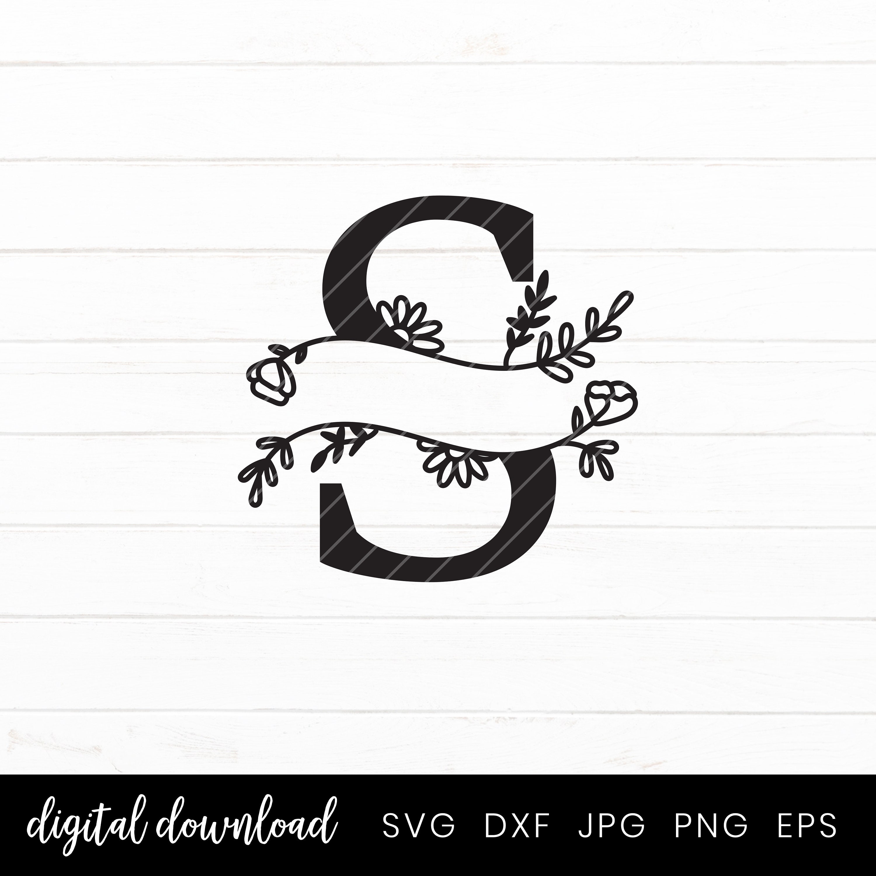 S Monogram Split Alphabet Letter Split Monogram Cut File - Etsy