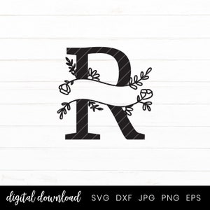 R Monogram Split Alphabet Letter, Split Monogram Cut File, Split ...