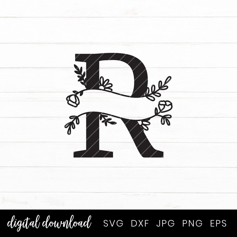 R Monogram Split Alphabet Letter Split Monogram Cut File - Etsy