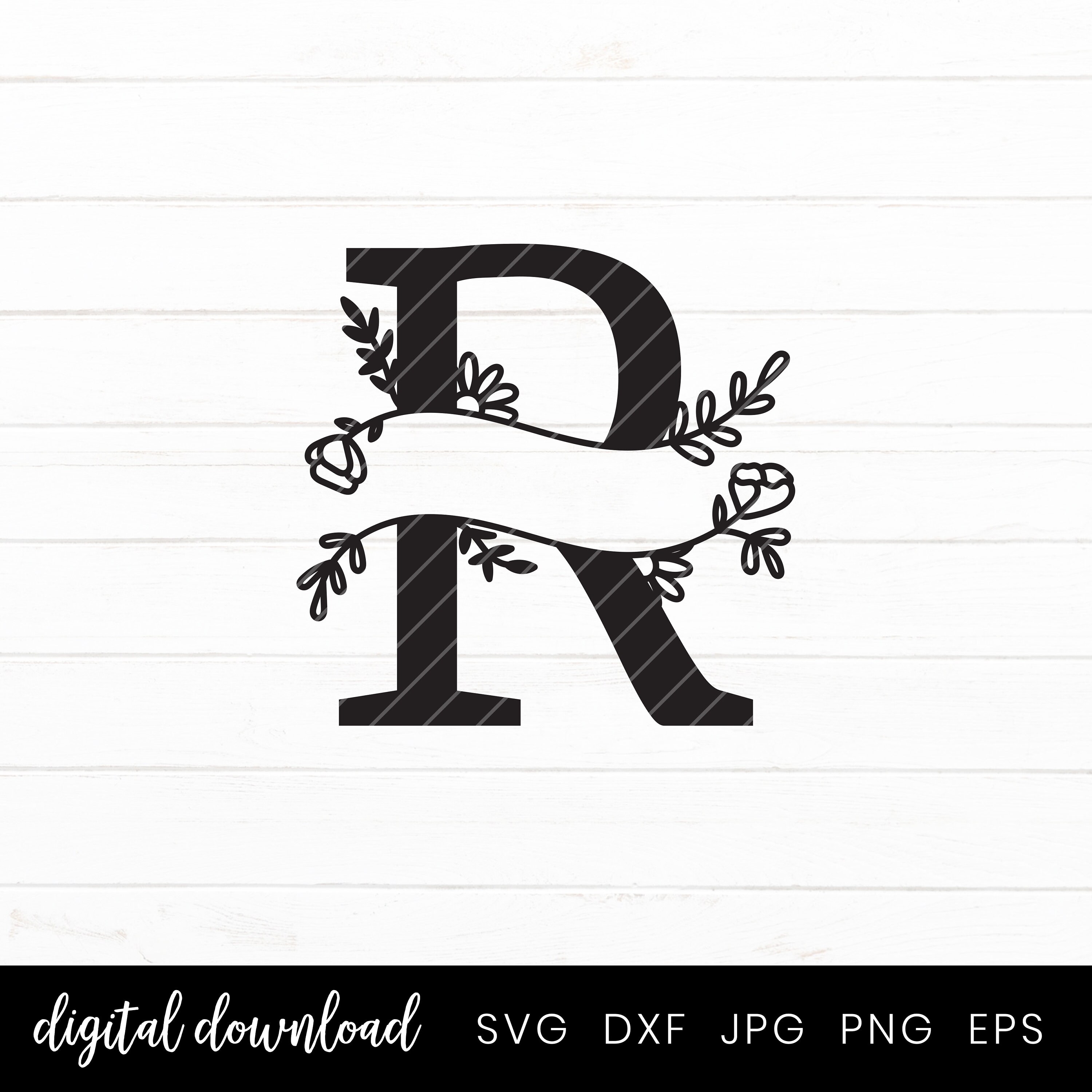 R Monogram Split Alphabet Letter Split Monogram Cut File - Etsy