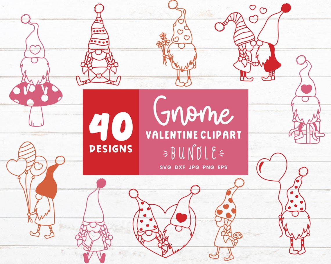 Gnome Valentine's Svg Bundle, Valentines Day Svg Files for Cricut ...