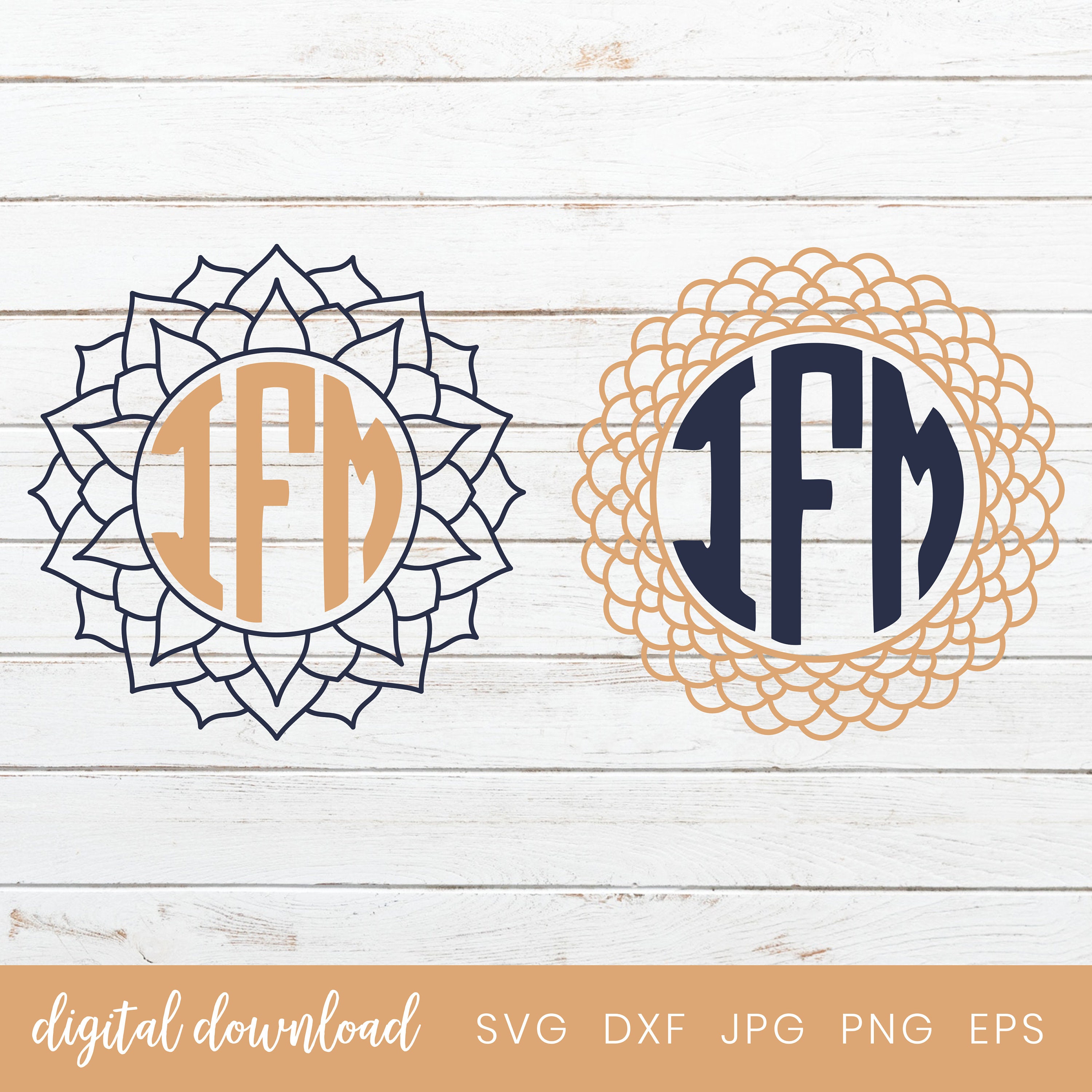 10 Mandala Circle Monogram Svg Mandala Monogram Frame in Svg | Etsy