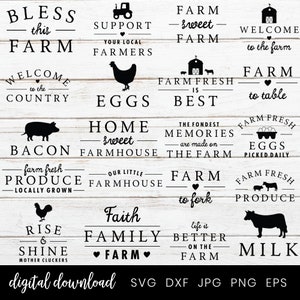 Farm Sign Svg Bundle, Farmhouse Signs Bundle, Farmers Life Bundle ...
