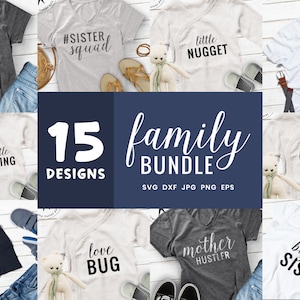 Family Shirt Svg Bundle, Dxf for Mothers Day and Fathers Day, Big ...