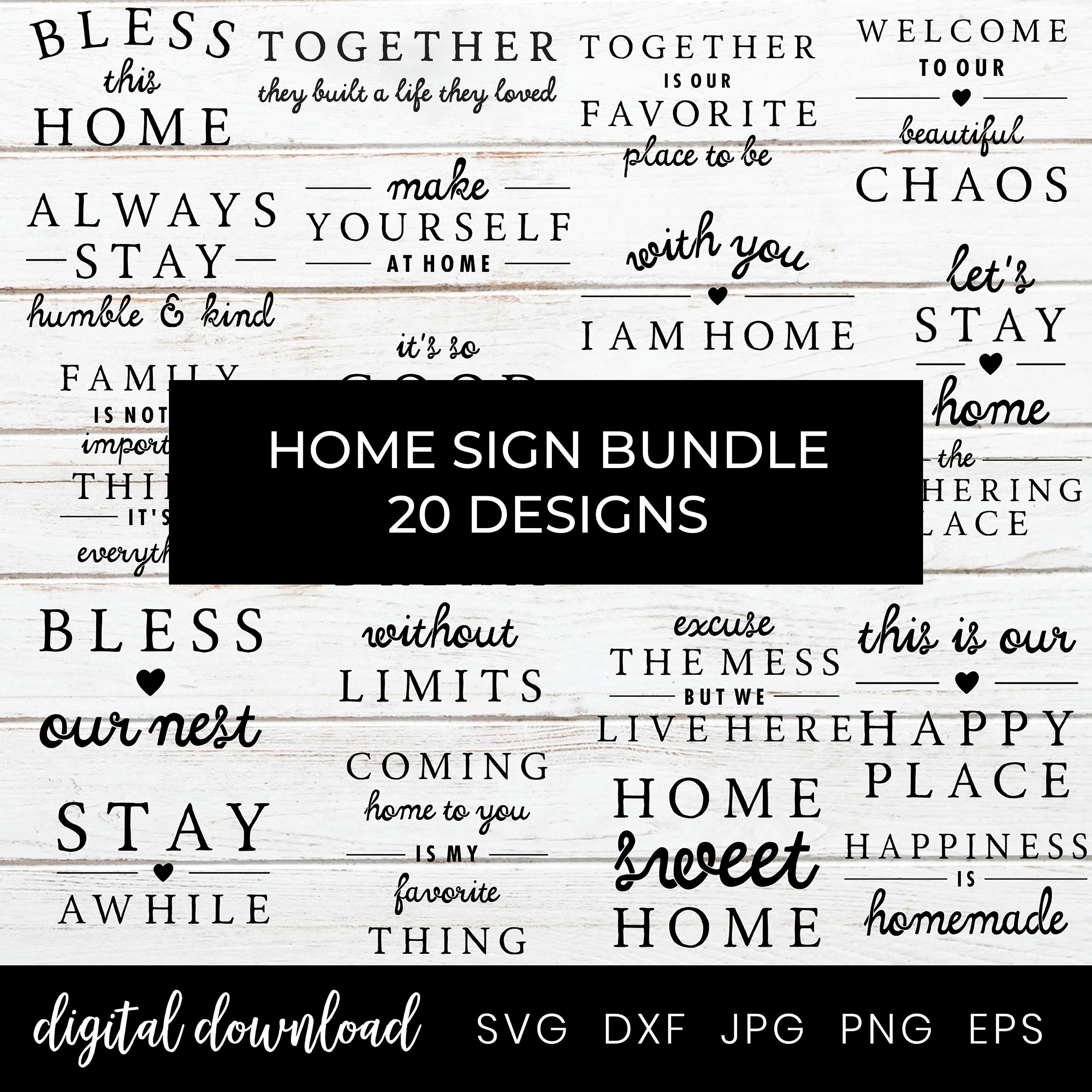 Home Sign Svg Bundle Rustic Farmhouse Signs Quotes Sayings | Etsy