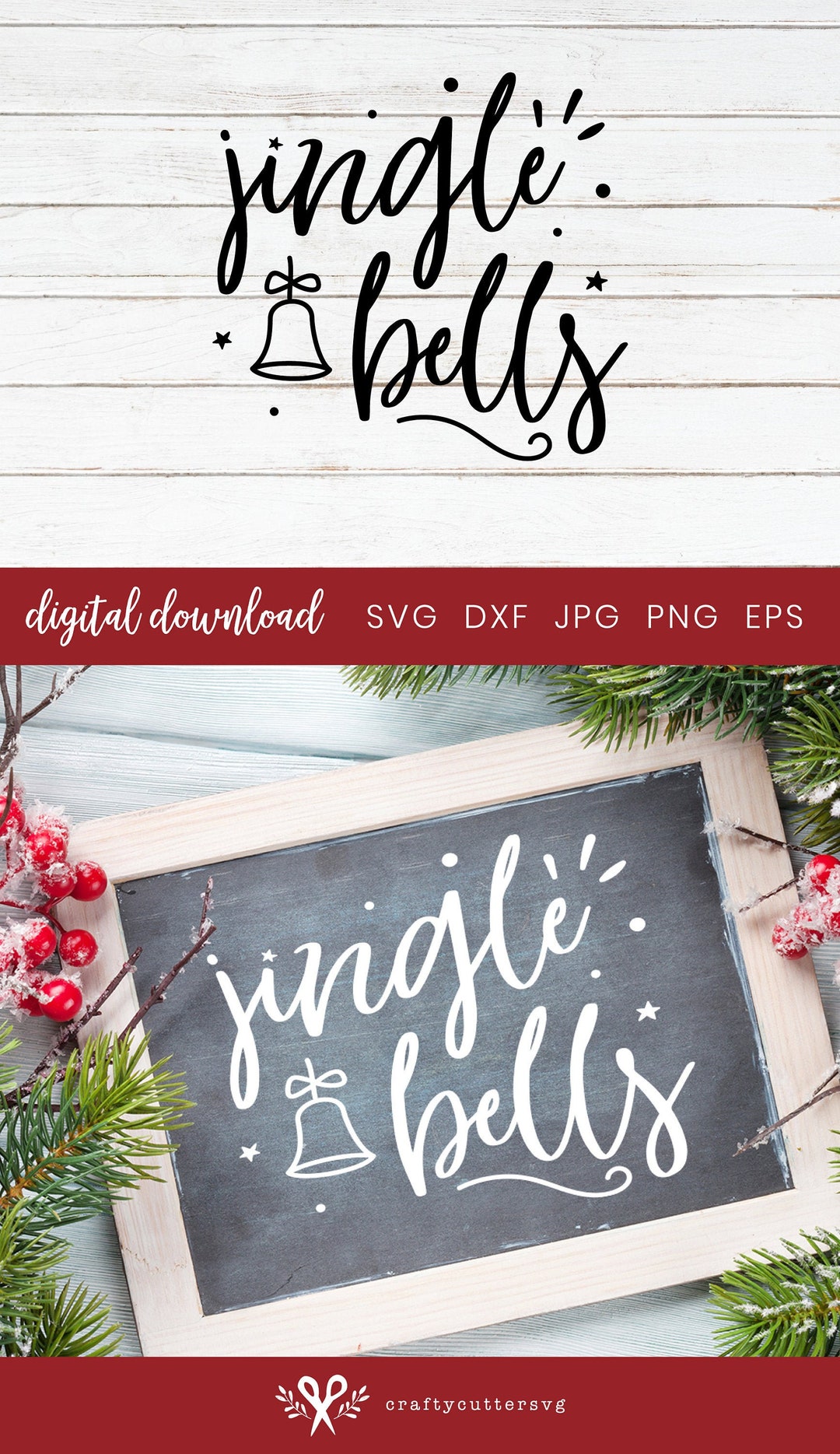 Jingle Bells Svg Cut File, Christmas SVG Cut File, Svg File Download ...