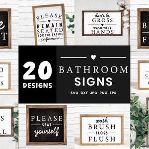 Farmhouse Bathroom Signs Bundle, Farmhouse Sign Svg Bundle, Making ...