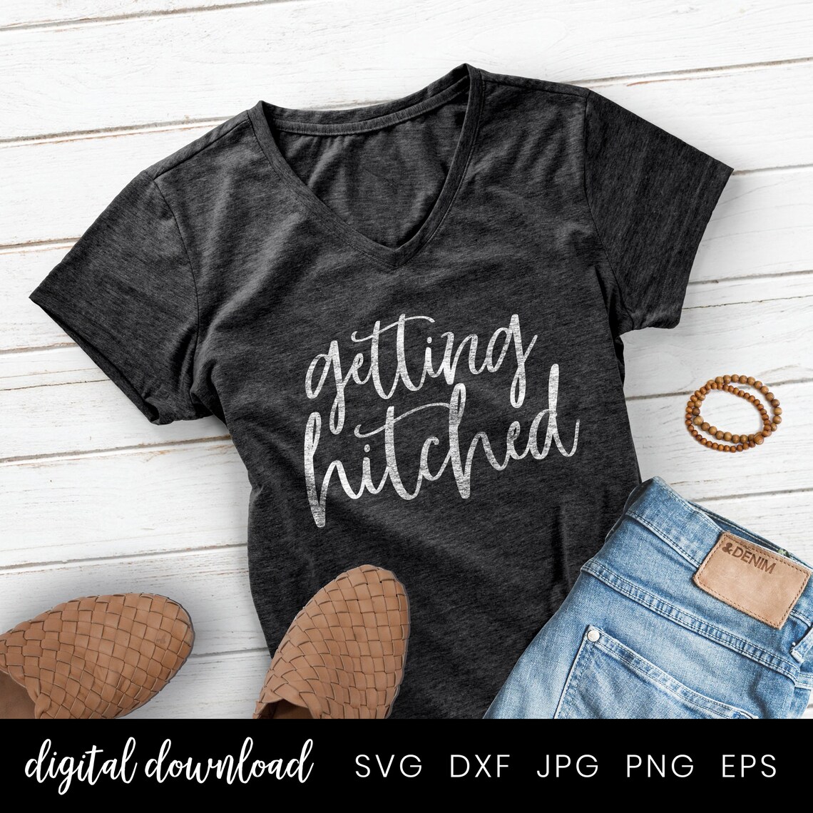 Getting Hitched Svg We Are Engaged Svg Marriage Svg Bride | Etsy