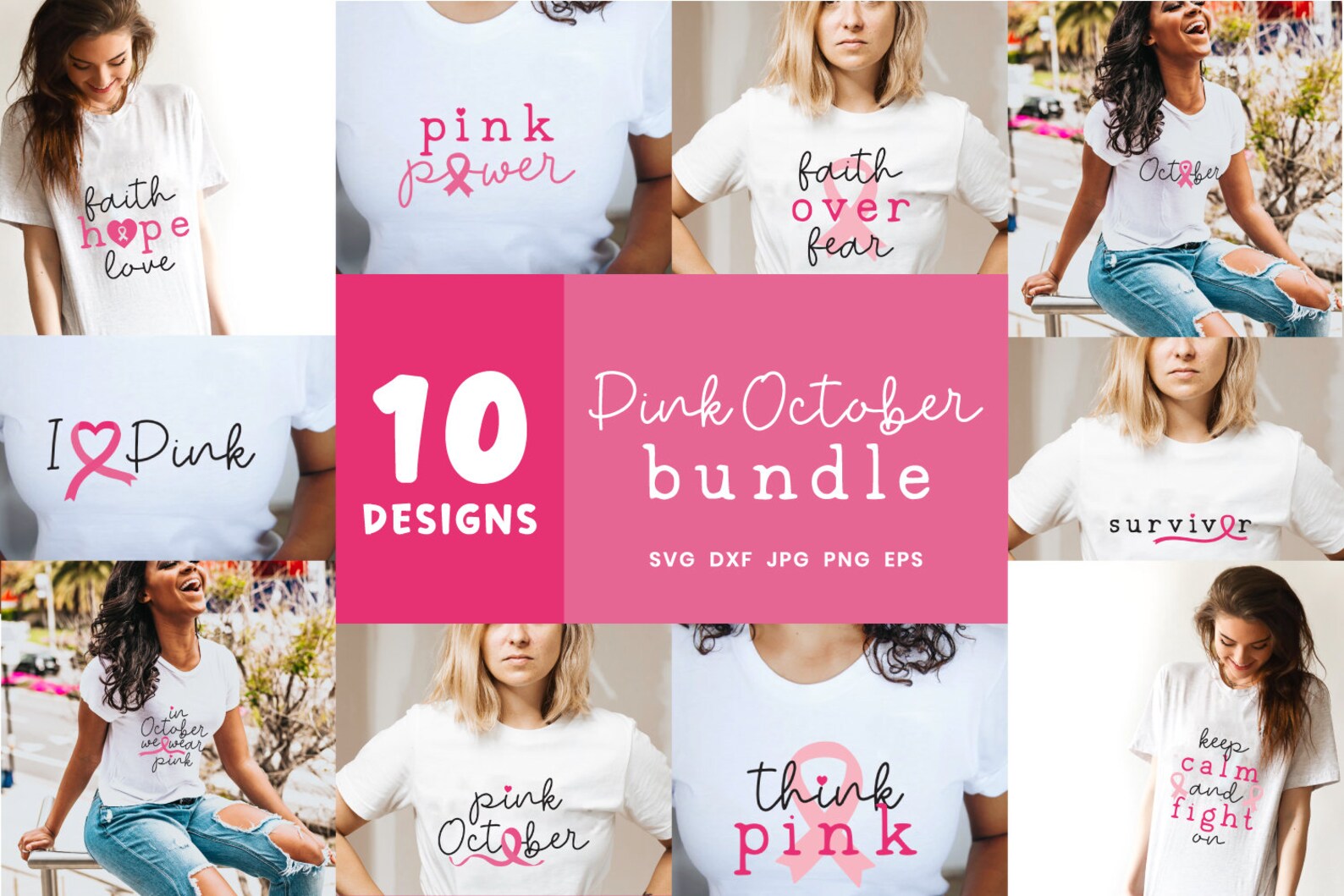 Pink October Svg Bundle 10 Svg Pinktober Cut Files Breast - Etsy