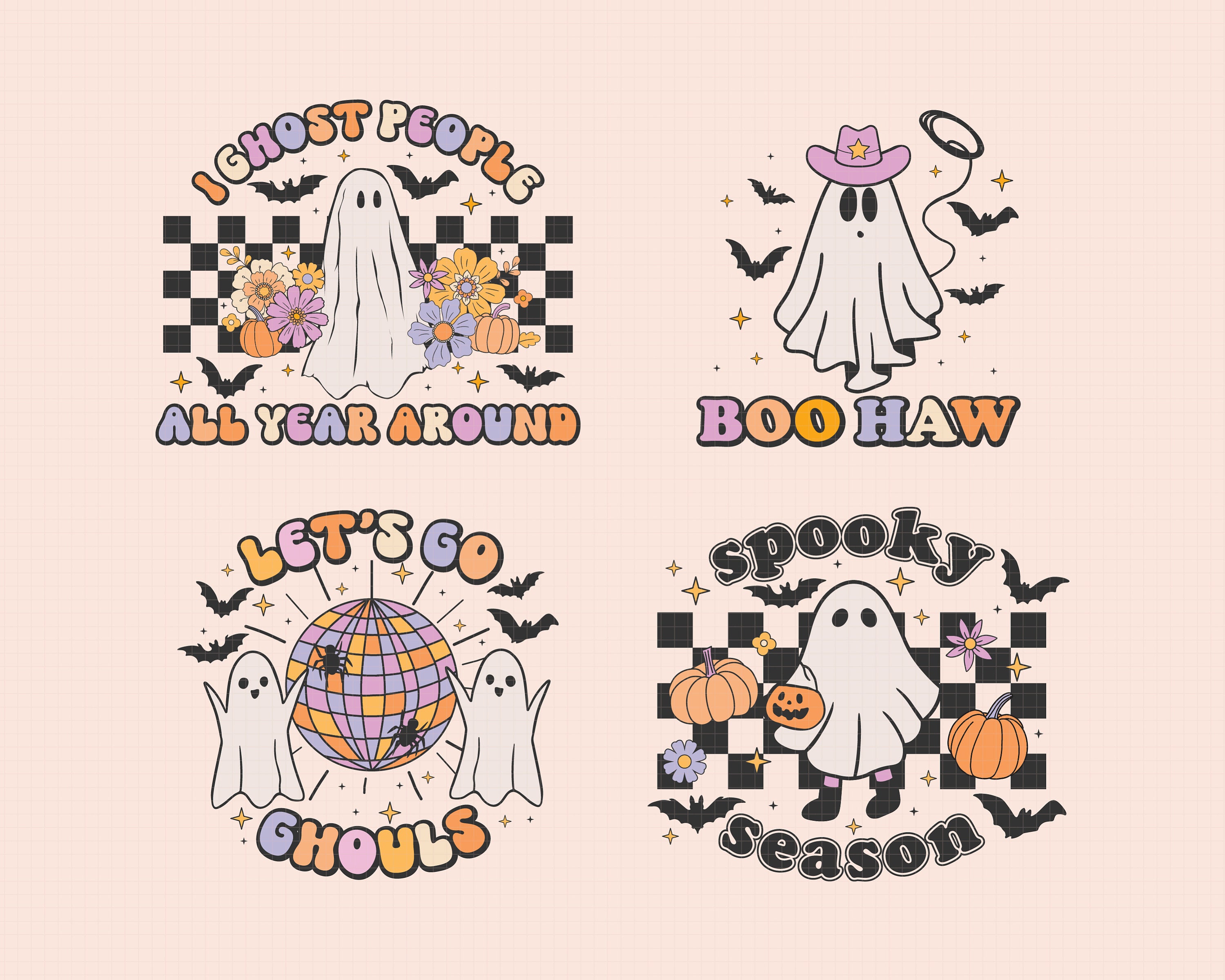 Retro Halloween PNG Retro Fall Sublimation Bundle Groovy - Etsy