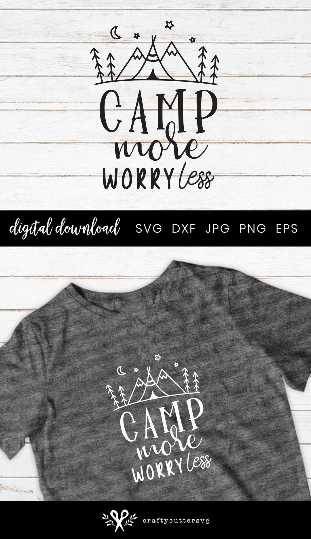 Camp More Worry Less Svg, Camping Svg, Adventure Svg, Camp Life Svg ...