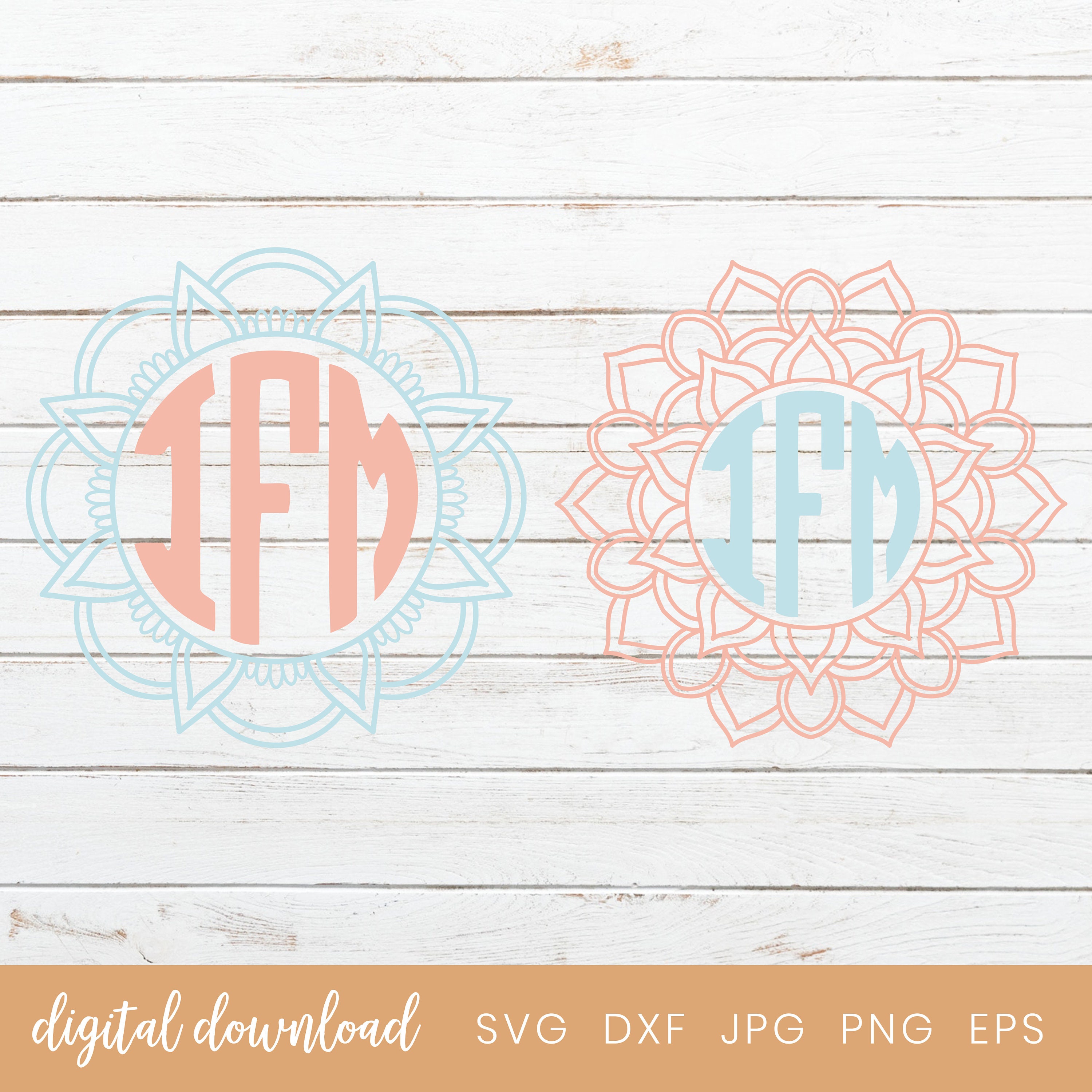 10 Mandala Circle Monogram Svg Mandala Monogram Frame in Svg - Etsy