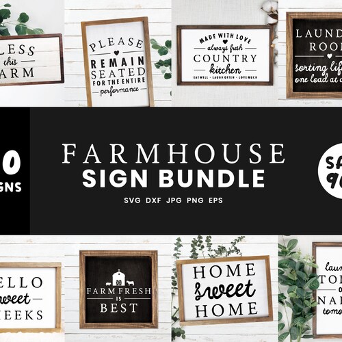 Farmhouse Sign Svg Bundle 120 Farmhouse Mega SVG Bundle Cut | Etsy