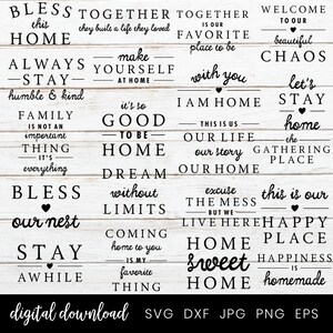 Home Sign Svg Bundle, Rustic Farmhouse Signs, Quotes Sayings Sign Svgs ...