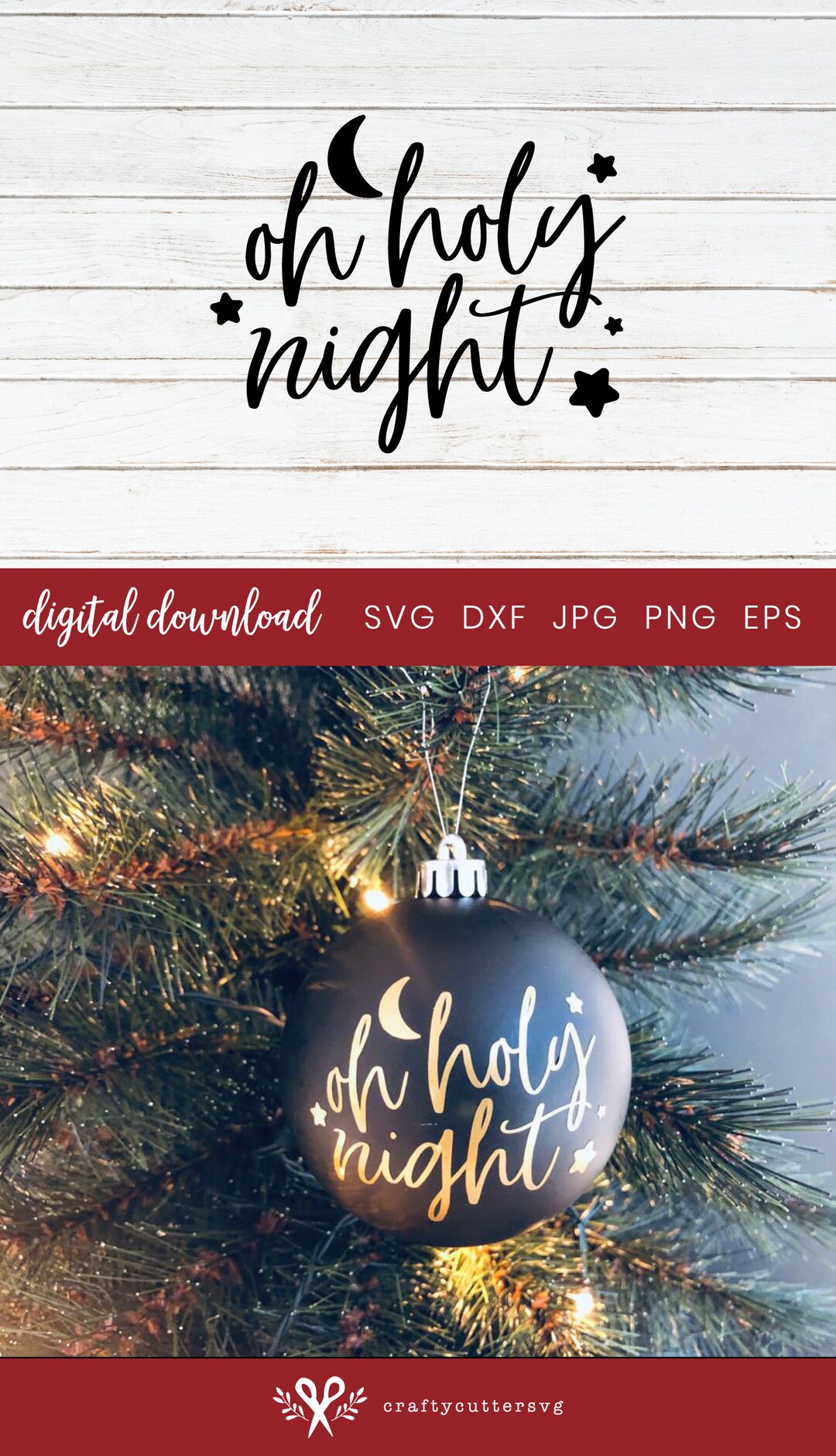 Oh Holy Night Svg Files for Cricut, Christmas Decoration Svg, Christmas ...