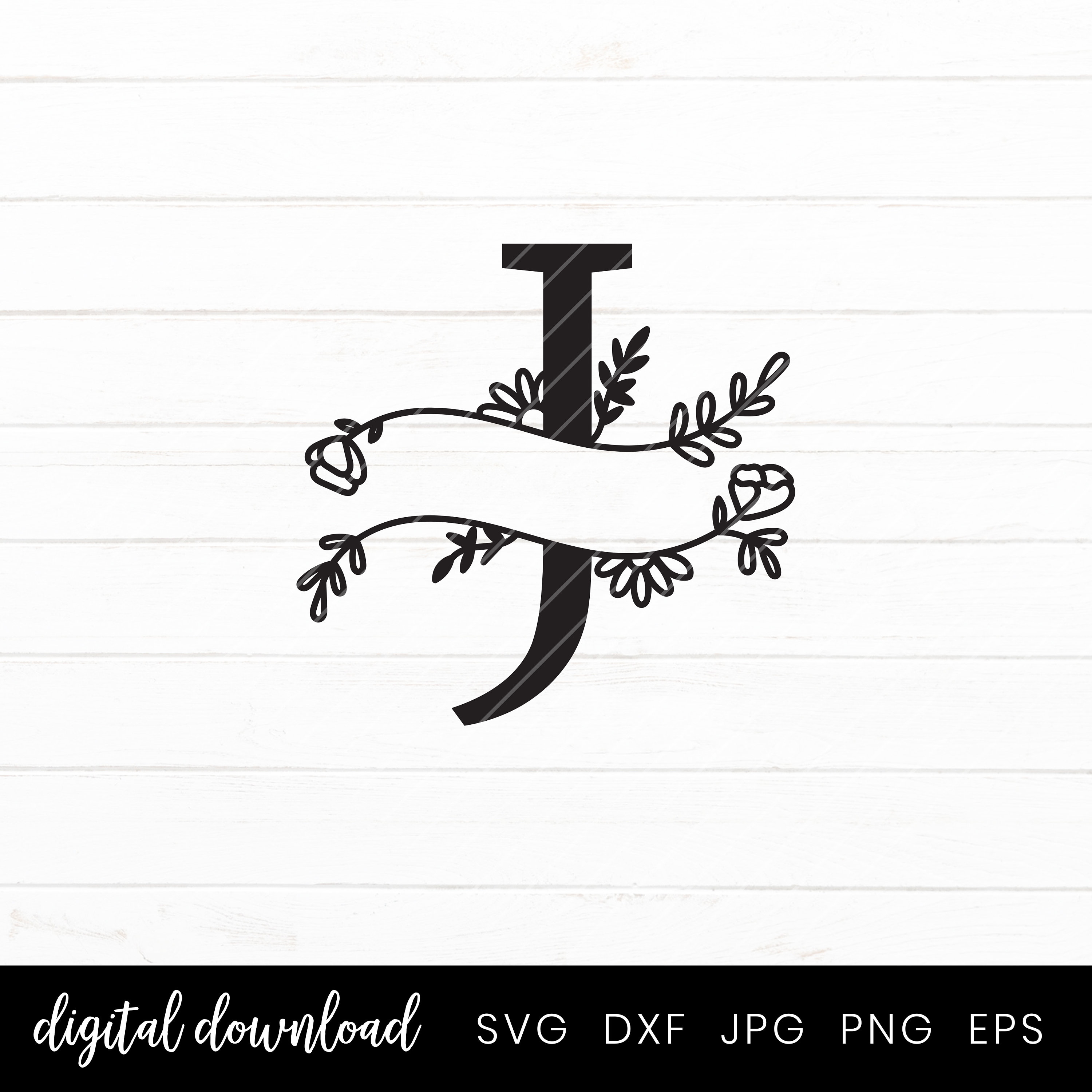 J Monogram Split Alphabet Letter Split Monogram Cut File - Etsy