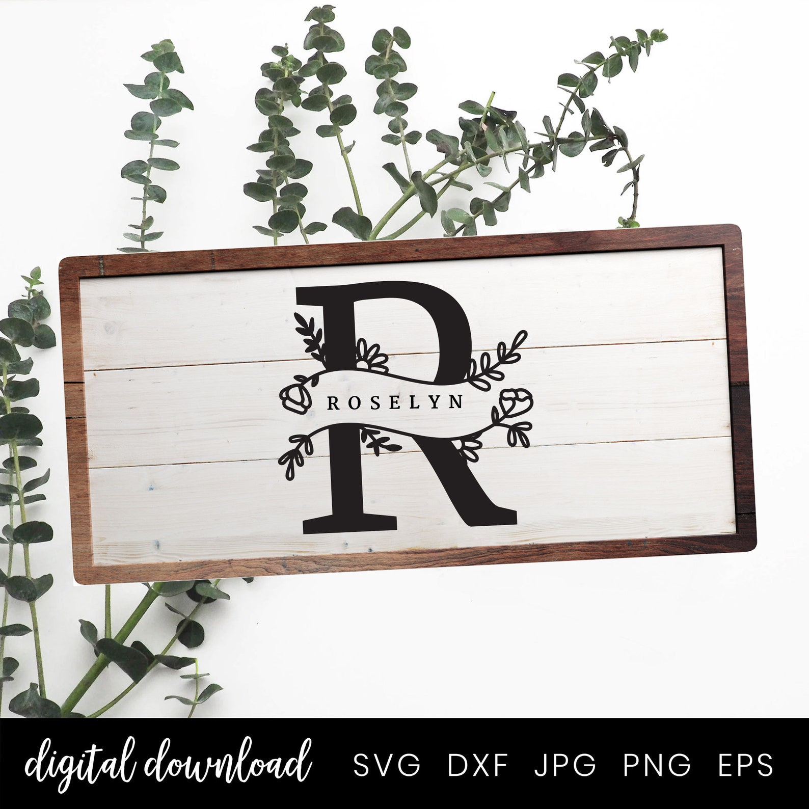 R Monogram Split Alphabet Letter, Split Monogram Cut File, Split ...