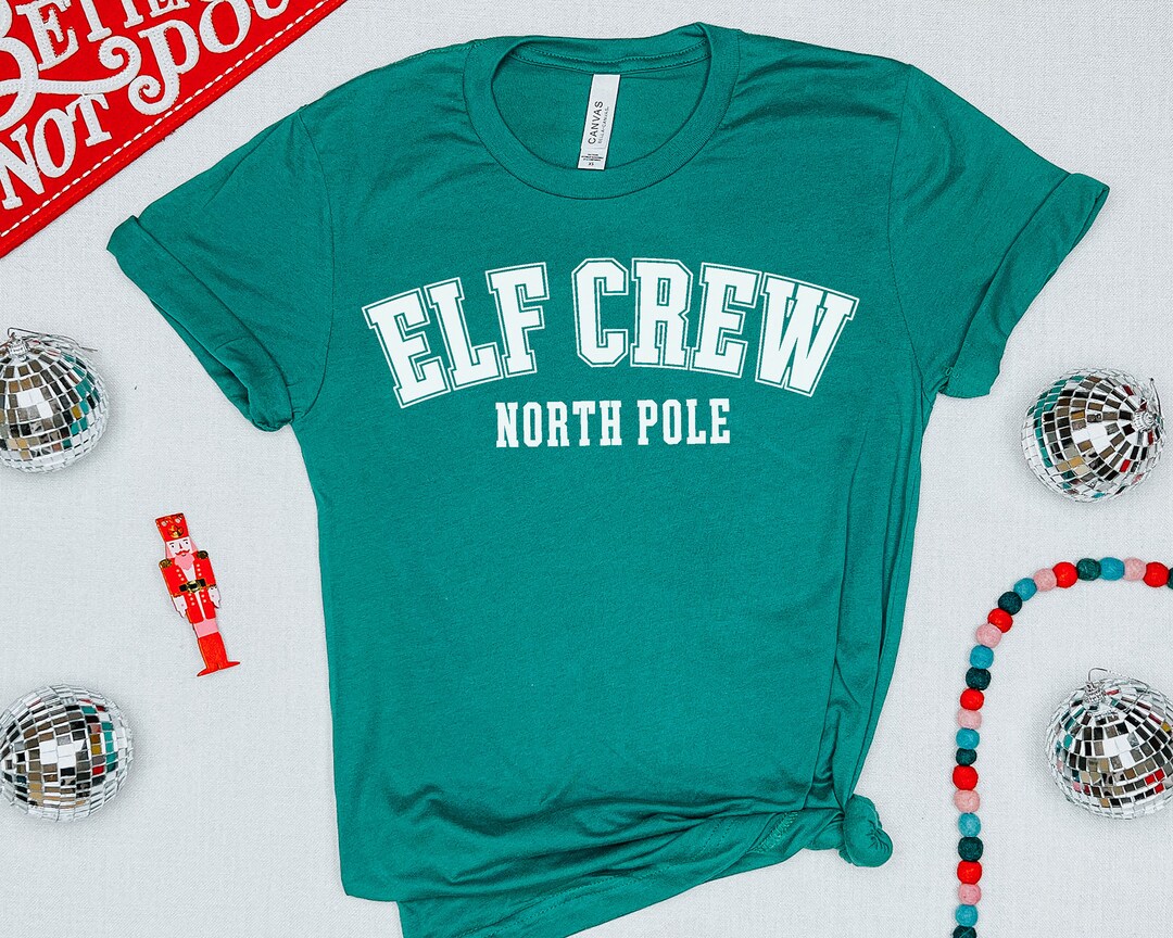 Elf Crew Svg, Christmas Svg, Varsity Svg, Santa's Elfs, Christmas Shirt ...