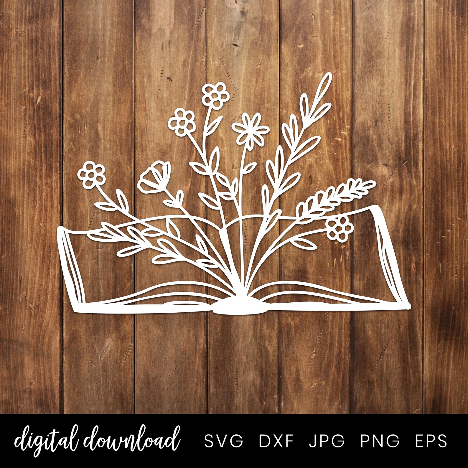 Floral Book Svg Paper Cut Design Floral Svg for Cricut | Etsy