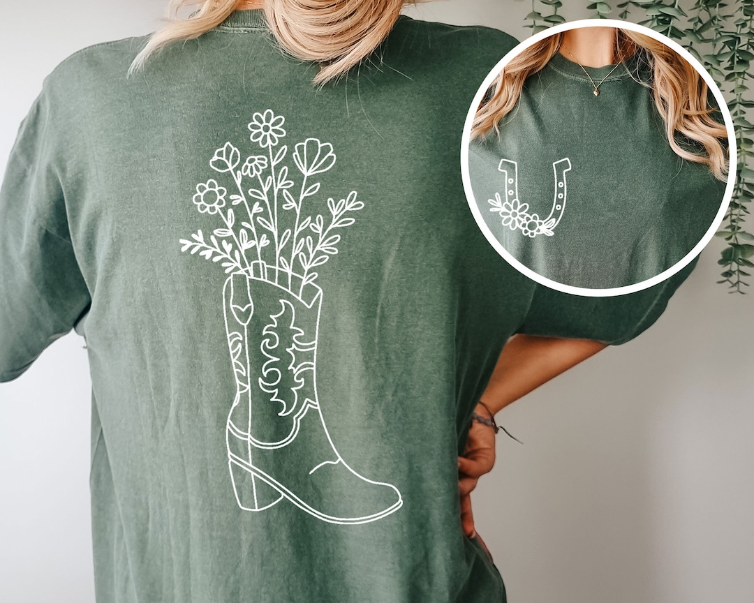 Floral Cowboy Svg Cut File for T-shirt, Vintage Trendy Western Cowgirl ...