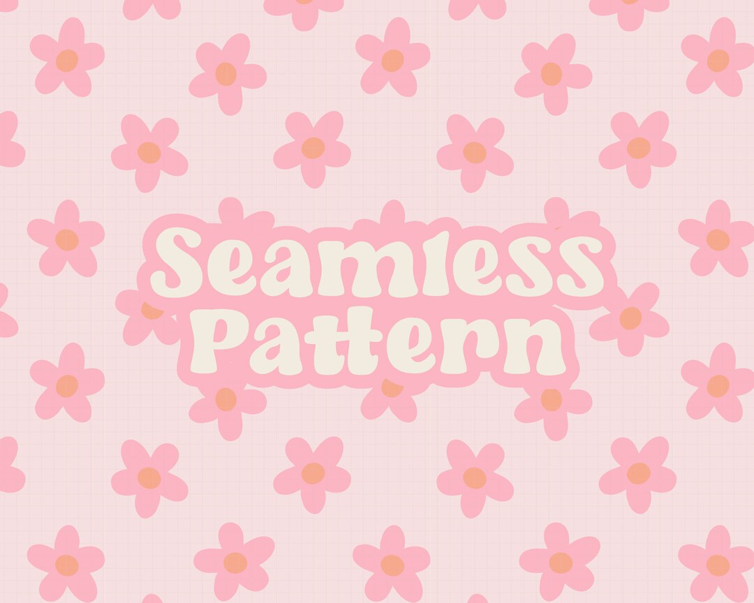 Pink Flower Pattern, Retro Seamless Pattern, Spring Fabric, Floral ...
