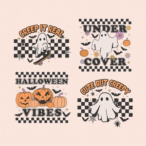 Retro Halloween PNG, Retro Fall Sublimation Bundle, Groovy Halloween ...